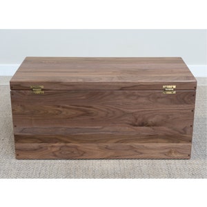 Personalized Wooden Blanket Chest | Custom Walnut Storage Chest ...