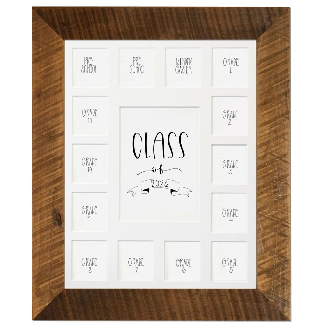11x14 School Picture Frame, White 15 Opening Mat, Class of 2026 - Etsy