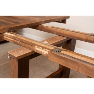 Hawthorne Square Extendable Reclaimed Barnwood Dining Room Table | Rustic Farmhouse Expandable ...