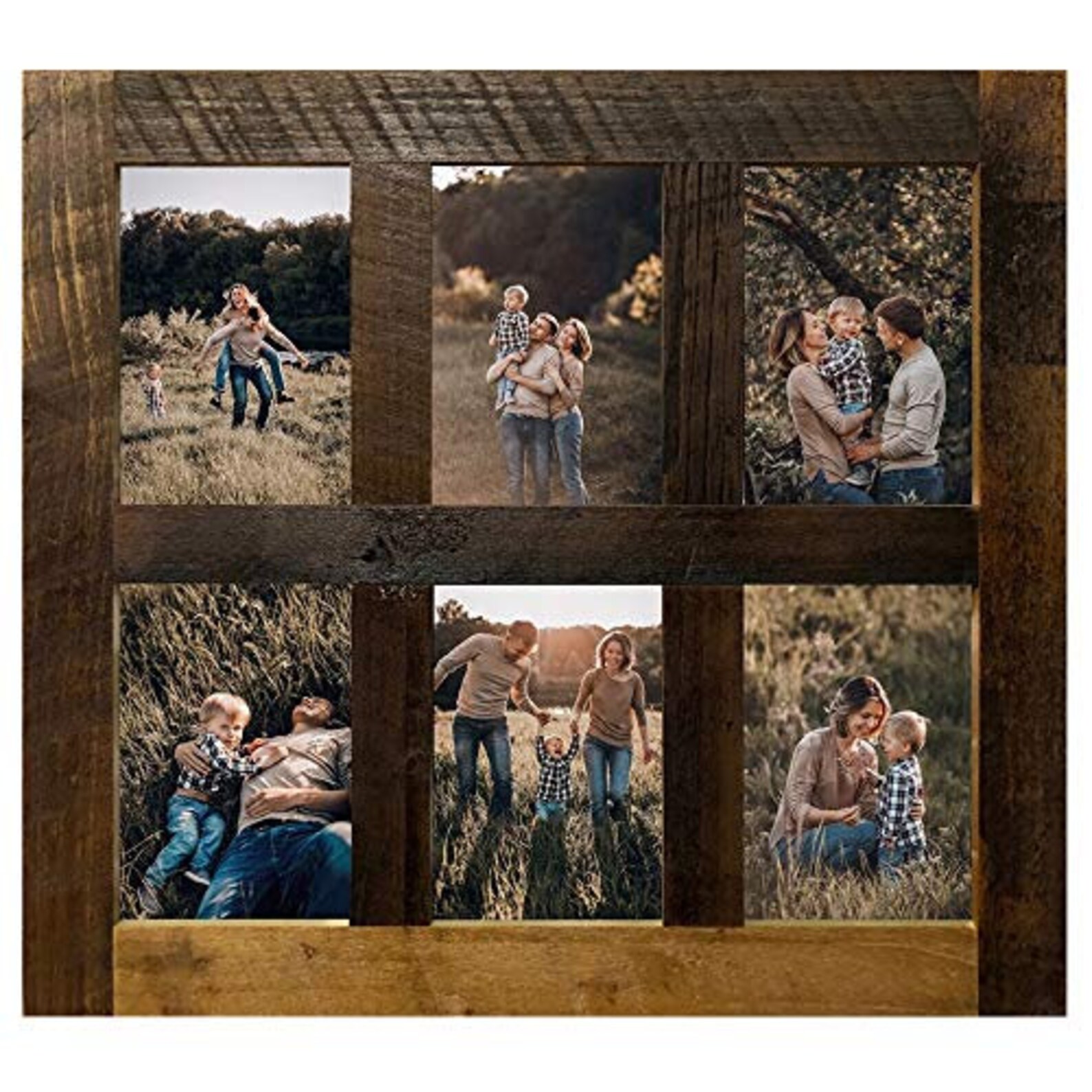 Rustic Wooden Collage Picture Frames Multi Opening Frame for - Etsy
