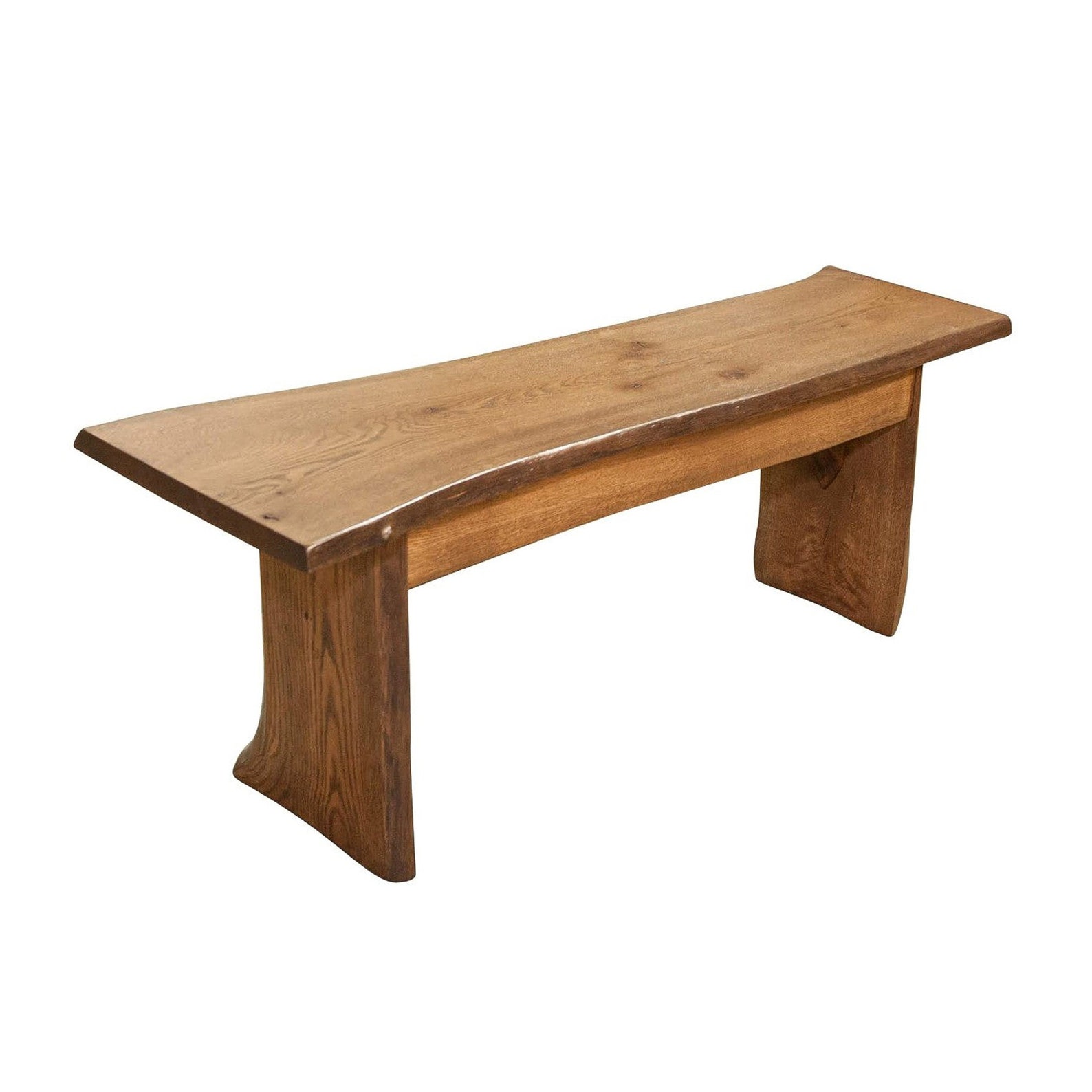 Oak Live Edge Dining Bench | Rustic Amish Wood - Etsy