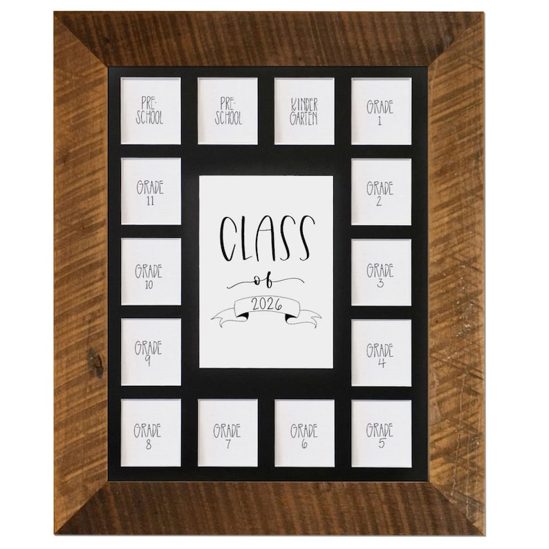 11x14 School Picture Frame, Black 15 Opening Mat, Class of 2026 - Etsy