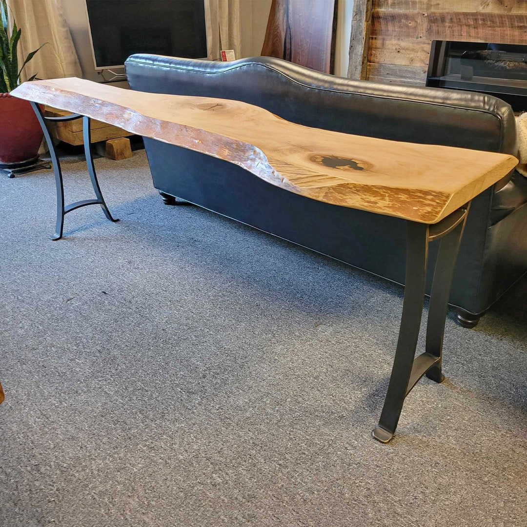 Sycamore 8 FT Live Edge Console Table | Sycamore Sofa Table | Living ...