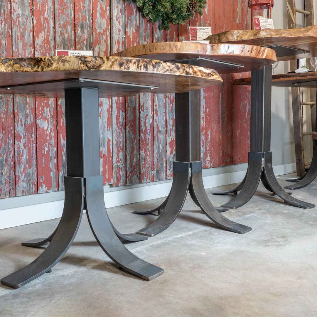 Modern Flared Steel Base for Bar Tables | Contemporary Cafe Table Metal ...