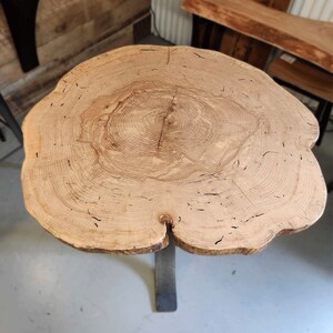 Rustic Modern Small Bar Table | Round Ash Bar Height Table | Live Edge ...