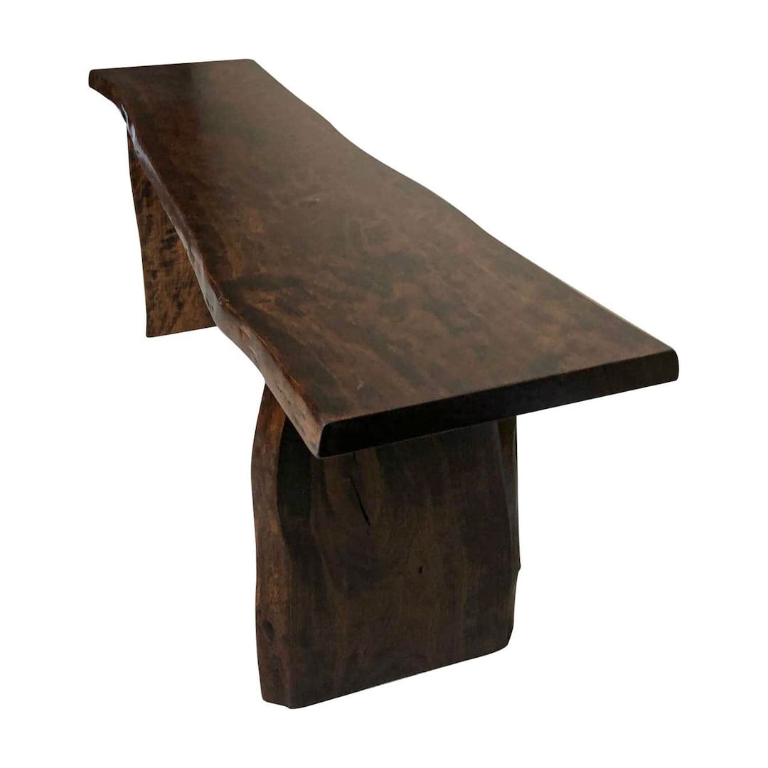 Cherry Live Edge Bench | Live Edge Solid Wood Dining Bench | Rustic ...