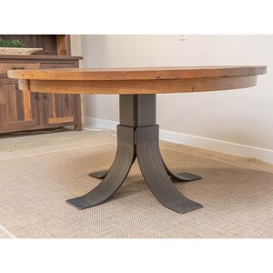 Rustic Round Dining Table in Barnwood | Reclaimed Wood Round Extendable ...
