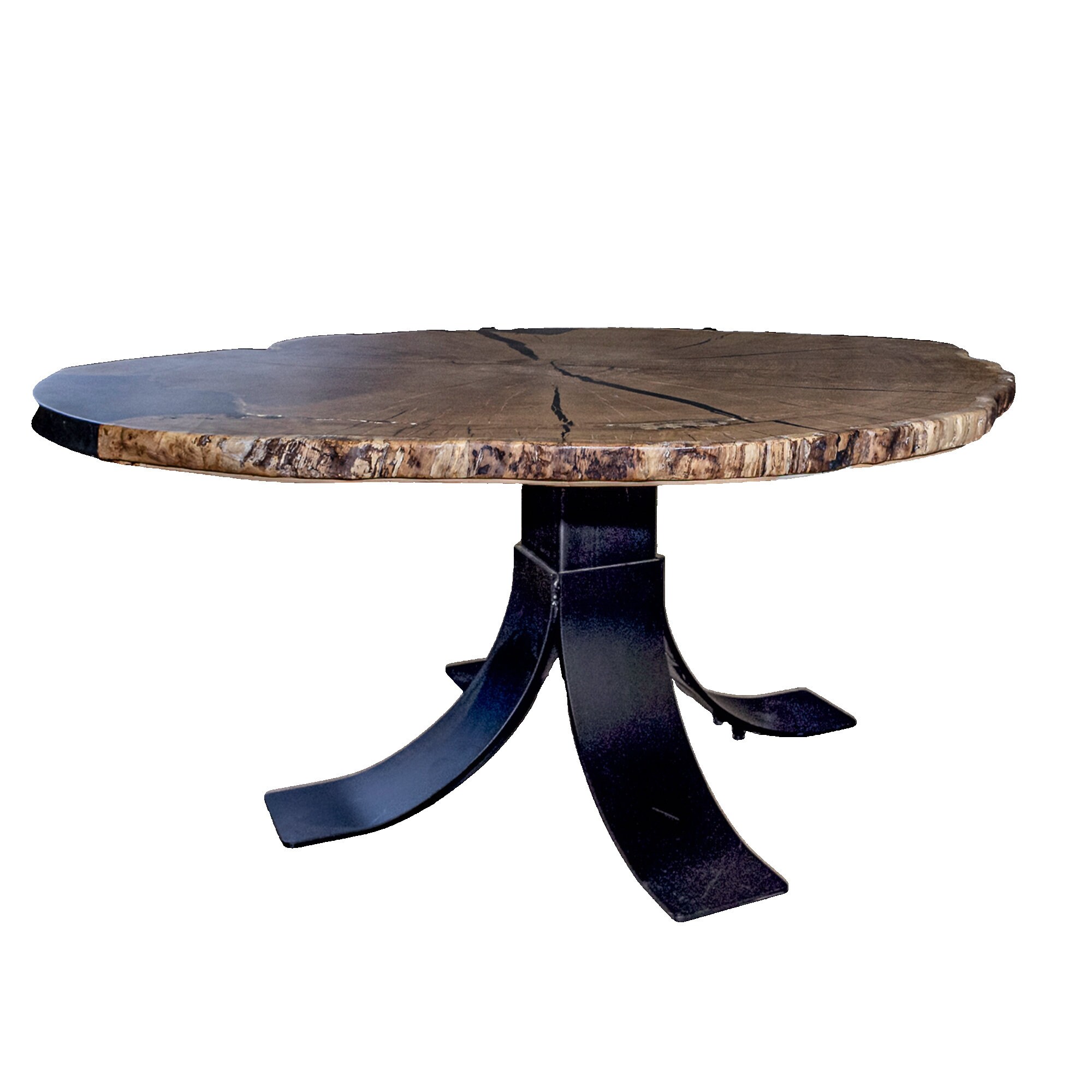 Live Edge Round Dining Table White Oak Dining Table Live - Etsy Canada