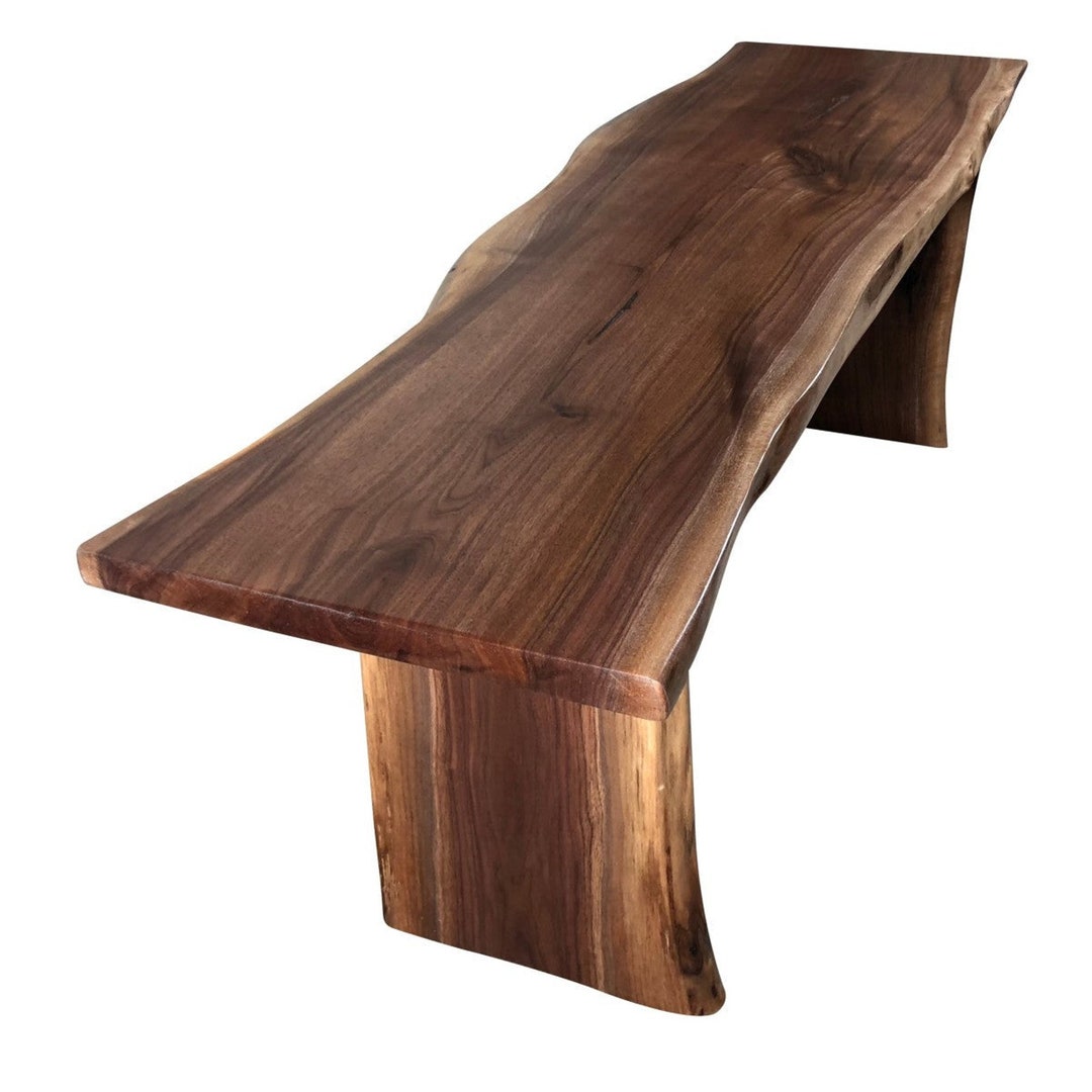 RUSTIC RED DOOR Co. Live Edge Walnut Wooden Bench – Solid Wood Dining ...