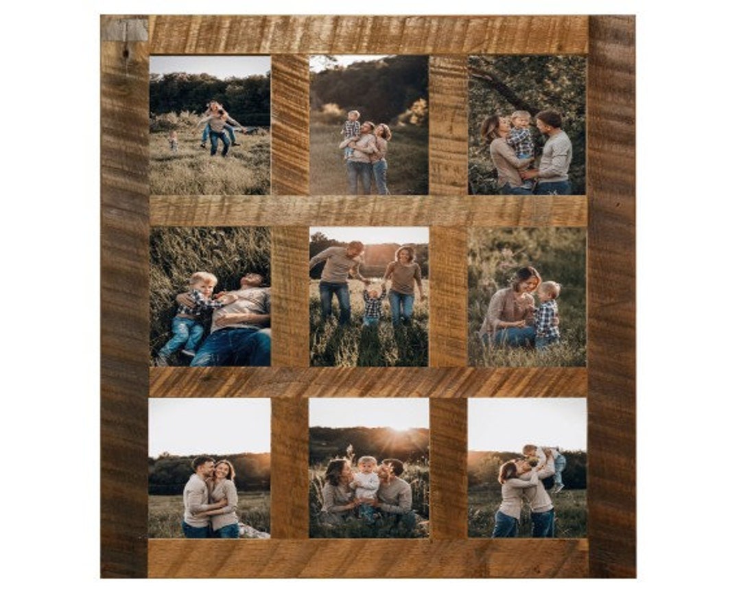 Rustic Wooden Collage Picture Frames Multi Opening Frame for 5x7 Images ...