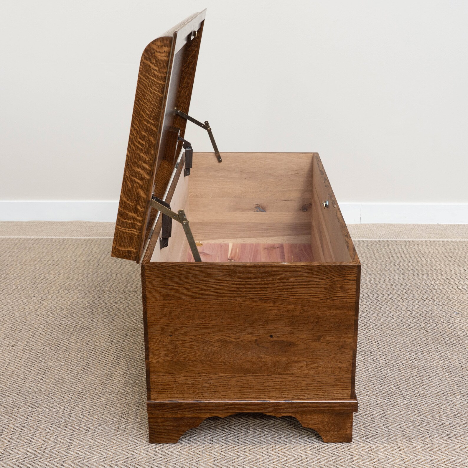 Engraved Amish Cedar Hope Chest With Tray | Waterfall Blanket Storage ...