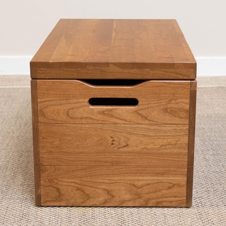 Amish Solid Cherry Blanket Chest | Wooden Storage Trunk With Tray - Etsy