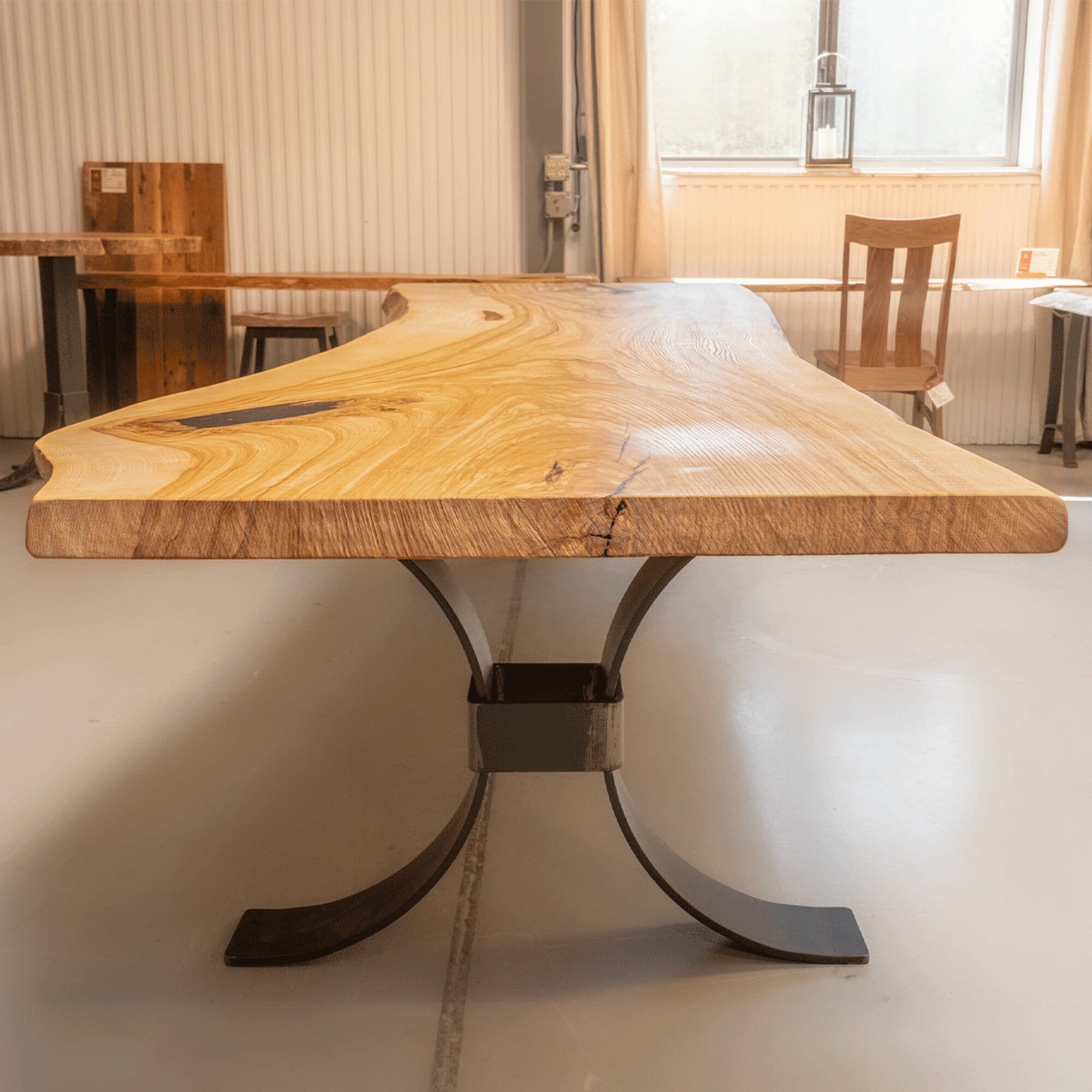 12 FT Ash Wood Live Edge Dining Table | Unique Farmhouse Dining Room ...