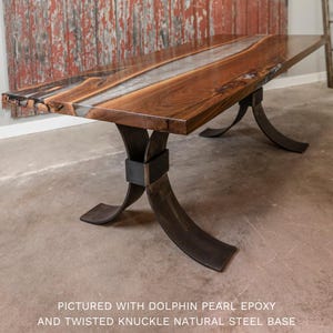 Custom Walnut River Table | Live Edge Epoxy Table | Modern Dining Room ...