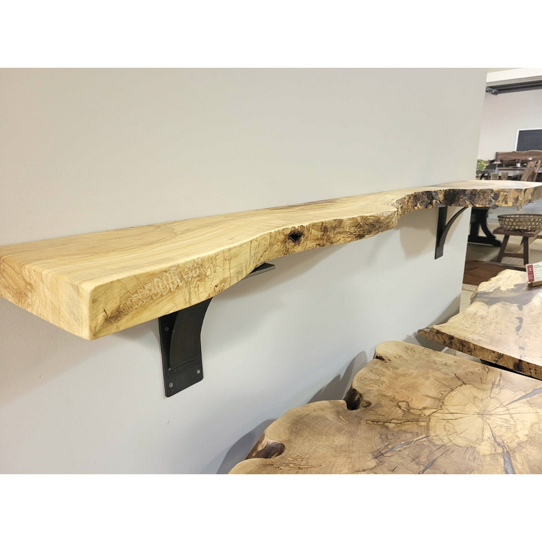 89" Live Edge Fireplace Mantel | Rustic Farmhouse Mantel | Ash Wood ...