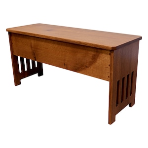 Oak Mission Style Storage Bench | Quartersawn Oak Storage Bench | Solid ...