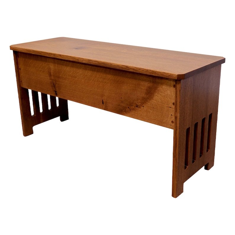 Oak Mission Style Storage Bench | Quartersawn Oak Storage Bench | Solid ...