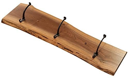 Rustic Wood Live Edge Coat Rack Wall Mounted Raw Edge - Etsy