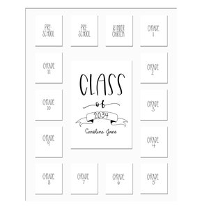 11x14 School Picture Frame, White 15 Opening Mat, Class of 2020 - Etsy
