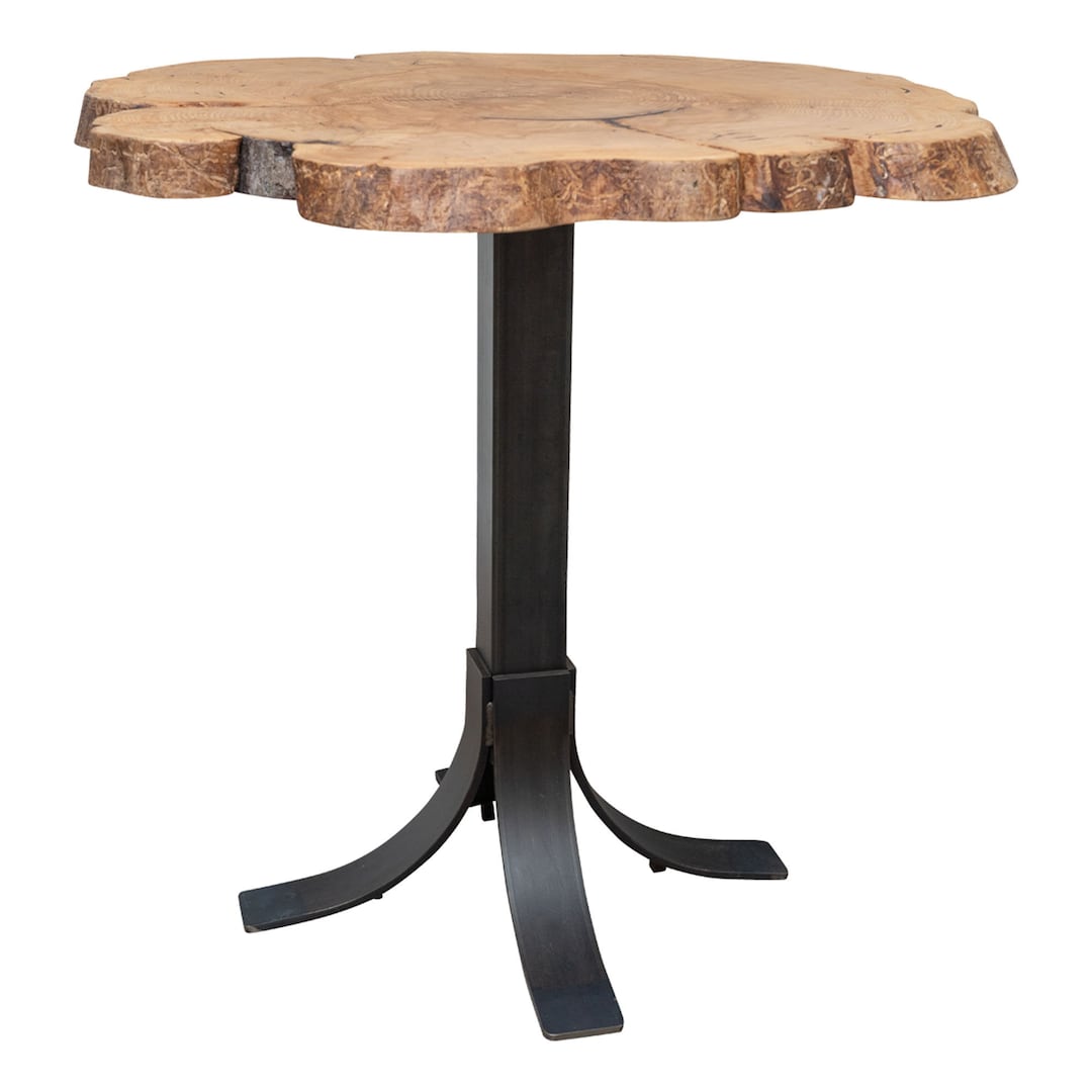 Ash Live Edge Bar Table | Round Rustic Bar Height Table | Small Live ...
