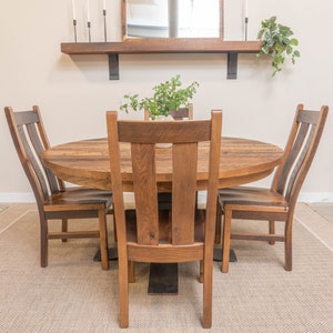 Rustic Round Dining Table in Barnwood | Reclaimed Wood Round Extendable ...
