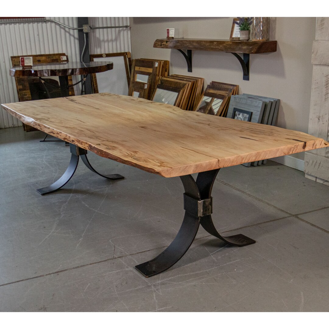 Maple Live Edge Dining Table 108 Dining Table Farmhouse Dining Room ...