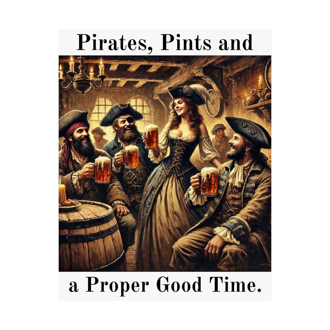 Pirates Tavern Poster Gift for Dad Mancave Bar Gift Vintage Pirate ...