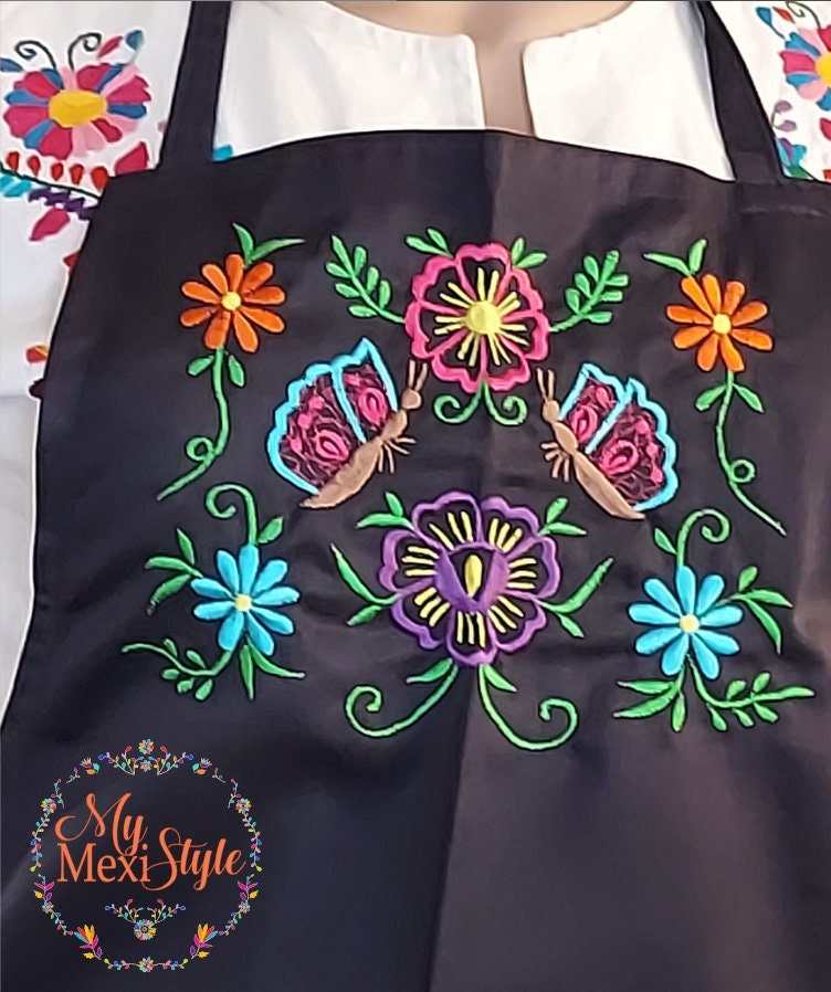 Mexican Embroidered Apron Mexican Hand Made Apron Apron | Etsy