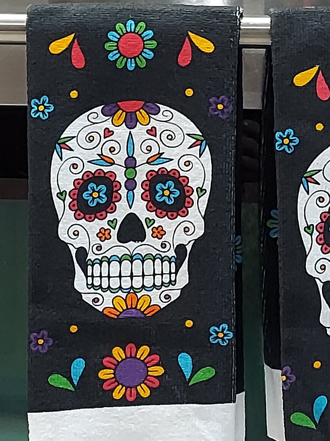 Day of the Dead Printed Hand Towel, Set of 2 Day of the Dead Kitchen ...