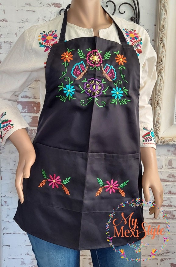 Mexican Embroidered Apron Mexican Hand Made Apron Apron | Etsy