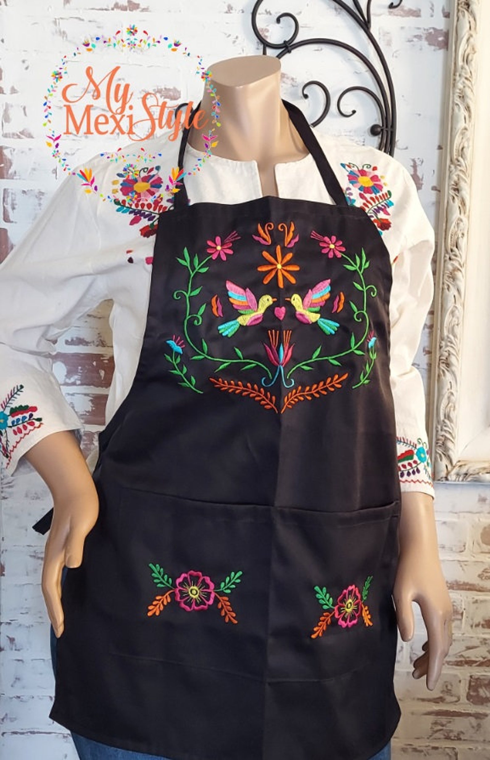 Mexican Embroidered Apron Mexican Hand Made Apron Apron | Etsy