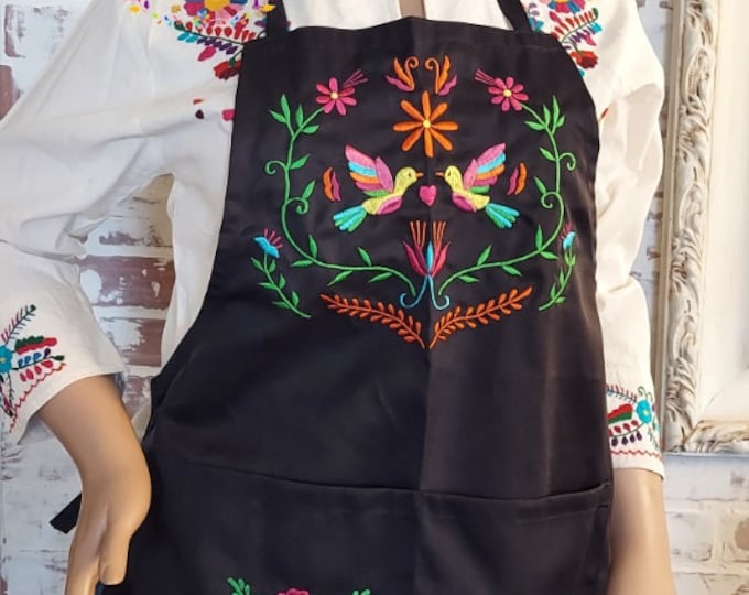 Mexican Embroidered Apron, Mexican Hand Made Apron, Apron, Embroidered ...