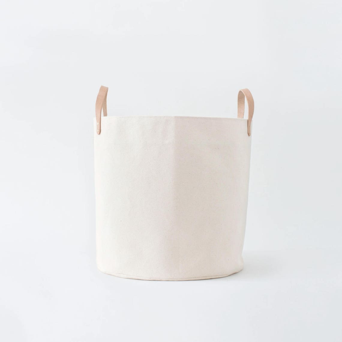 Large Natural Canvas Bucket Basket - Etsy