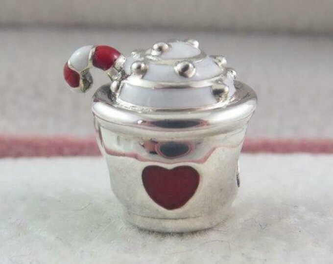 Pandora Cocoa Charm Cocoa and Candy Cane Charm Christmas Themed Charm ...