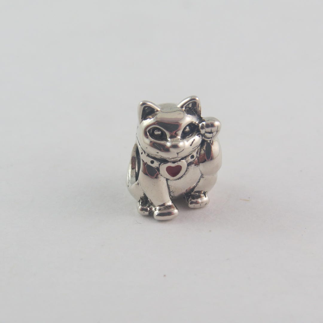 Pandora Cat Charm Lucky Cat Charm Lucky Waving Cat Charm Gifts for Her ...