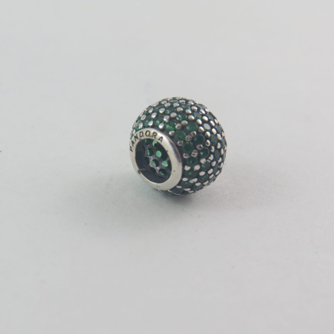 Authentic Pandora Green Pavé Ball Charm – Sterling Silver Bead, Fits ...