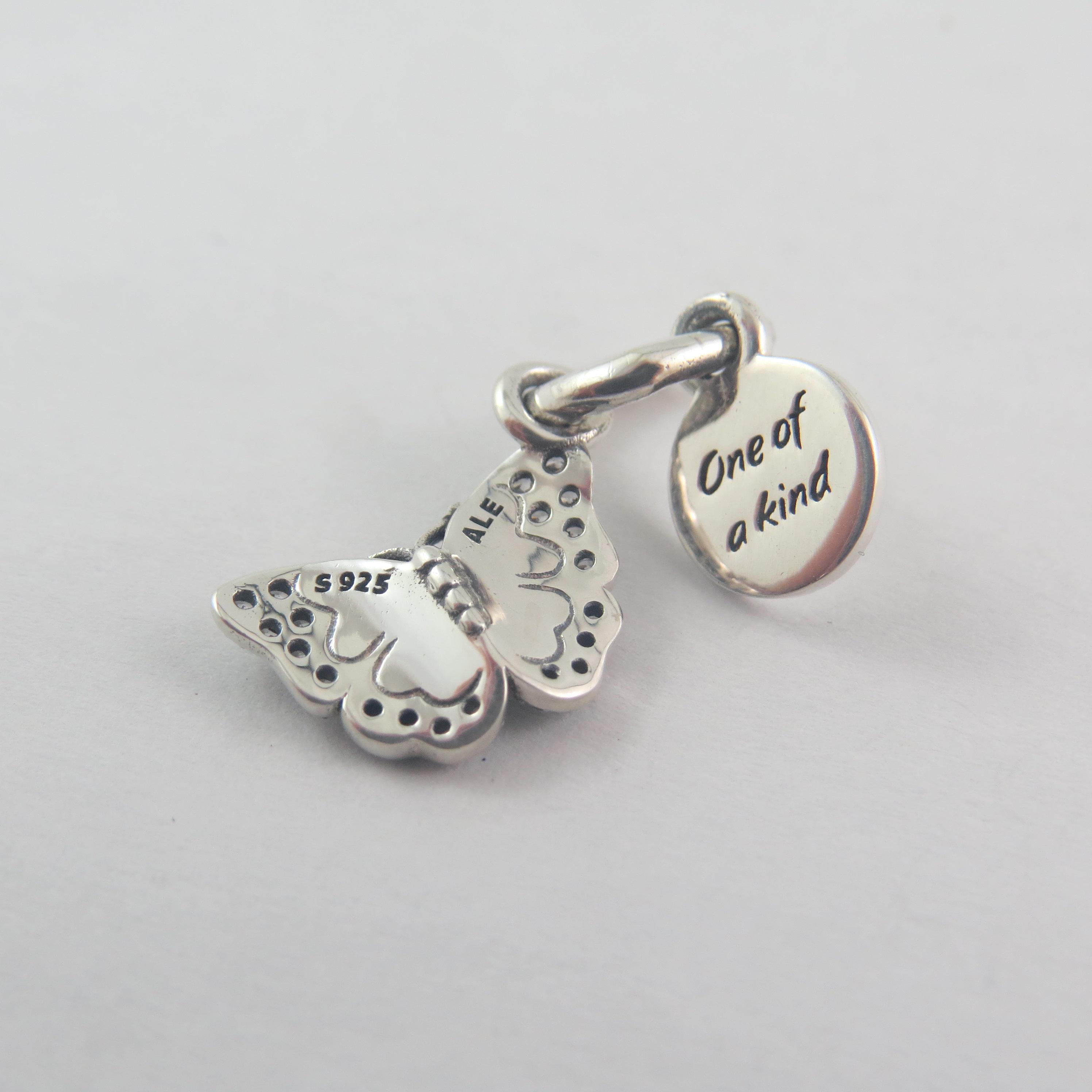 Authentic Pandora Sparkling Blue Butterfly Charm – Sterling Silver Bead ...