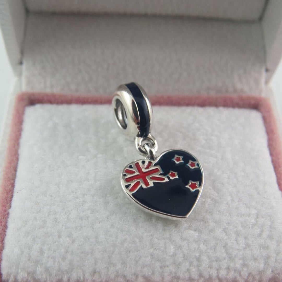 Pandora New Zealand Charm Heart Flag Charm Country Charm Travel Charm ...