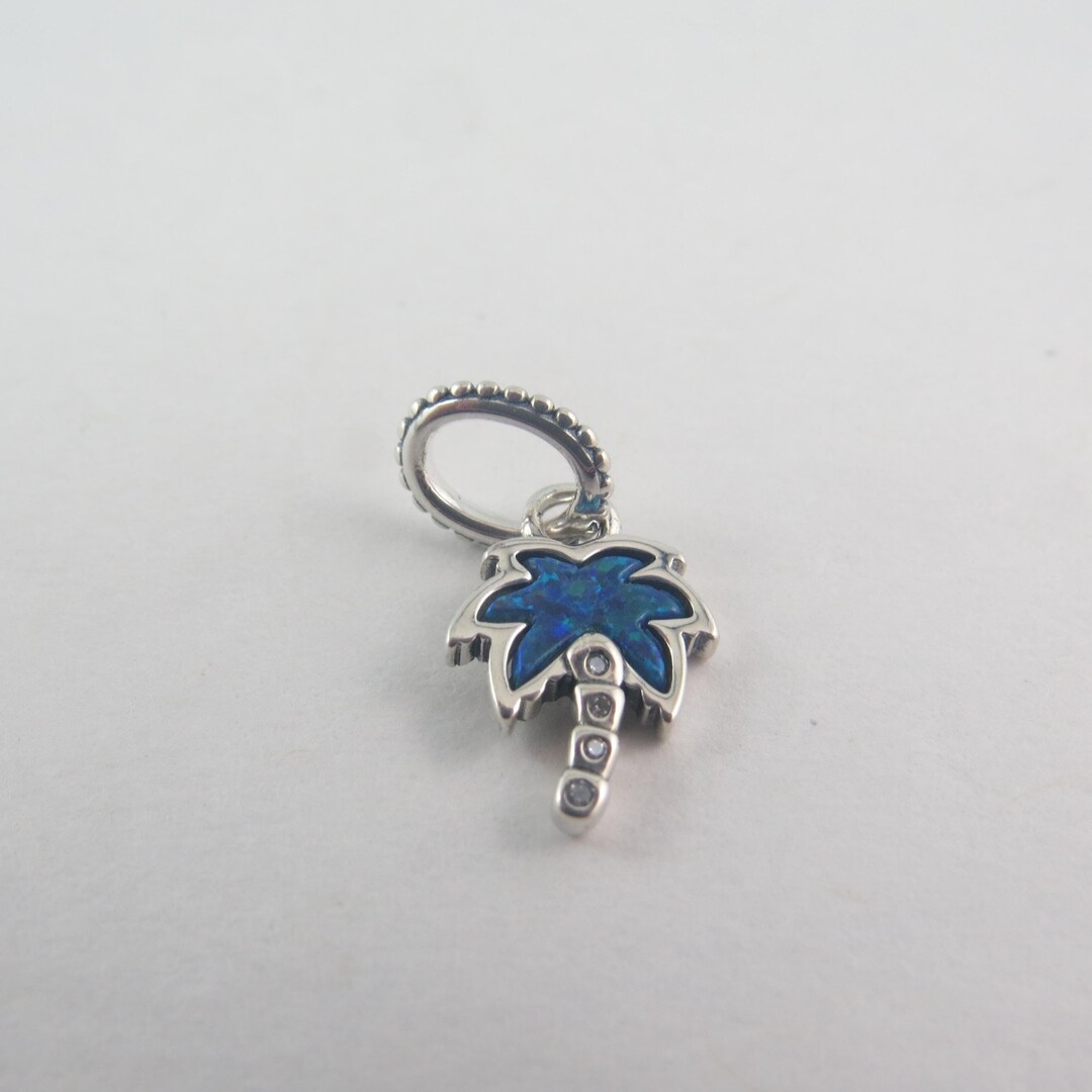 Authentic Pandora Opalescent Green Palm Tree Charm – Sterling Silver ...