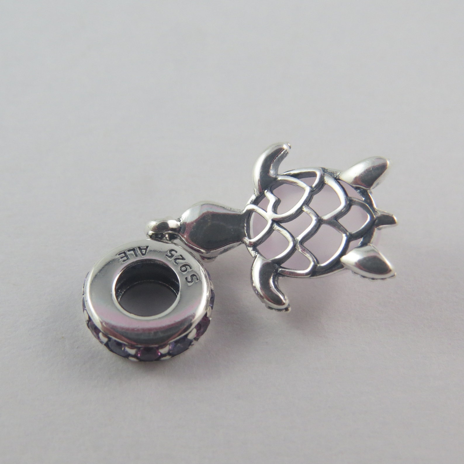 Authentic Pandora Pink Murano Glass Sea Turtle Charm – Sterling Silver ...