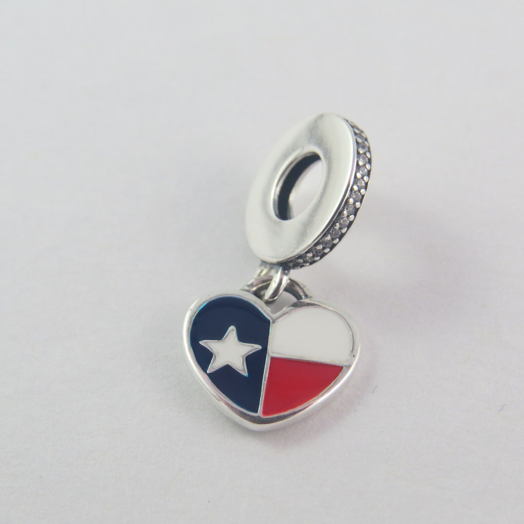 Pandora Texas Charm Texas Heart Flag Charm USA Charm US Charm Travel ...