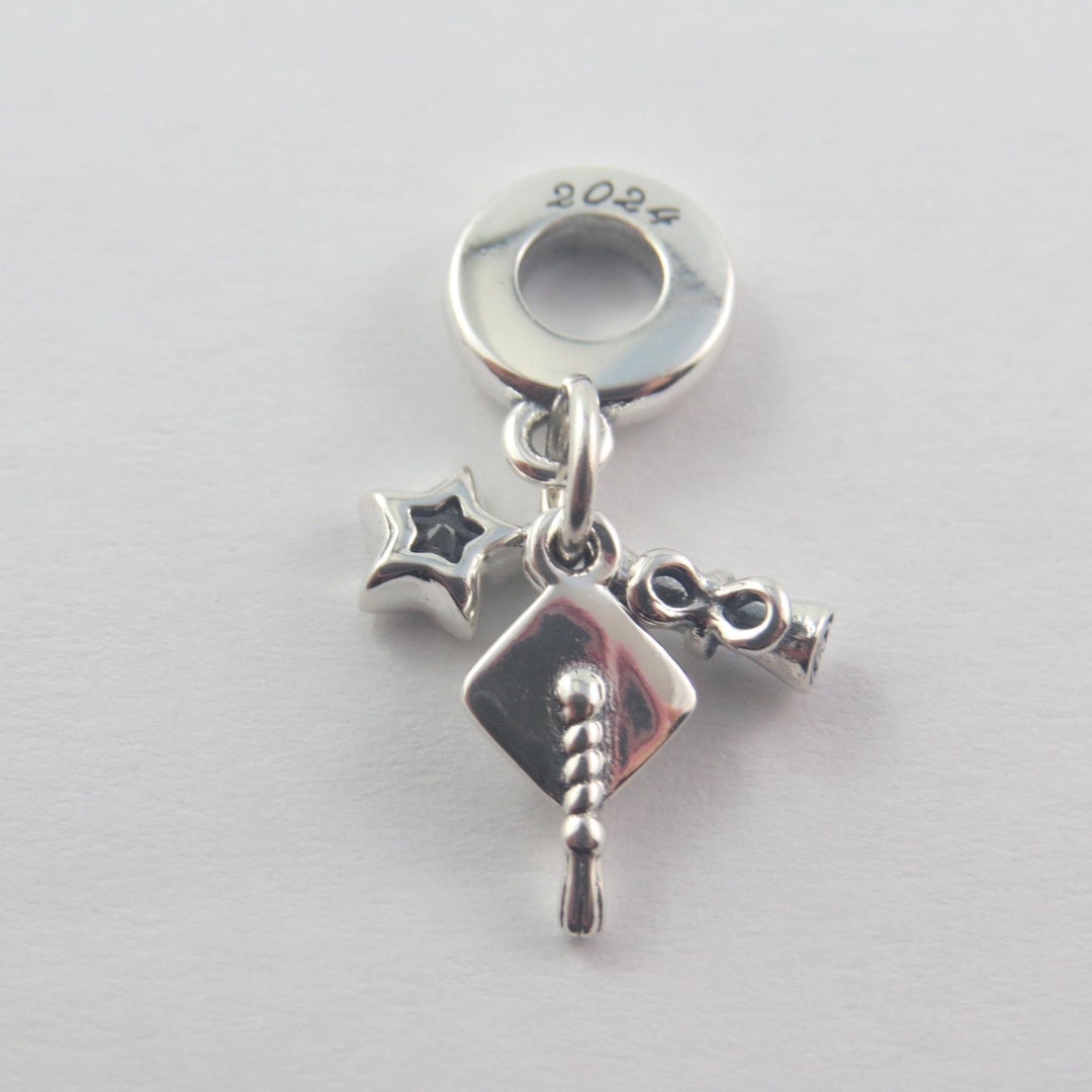 Pandora Graduation Triple Dangle Charm Cap Scroll Star Charm Grad Charm 2024 Graduation Gift ...