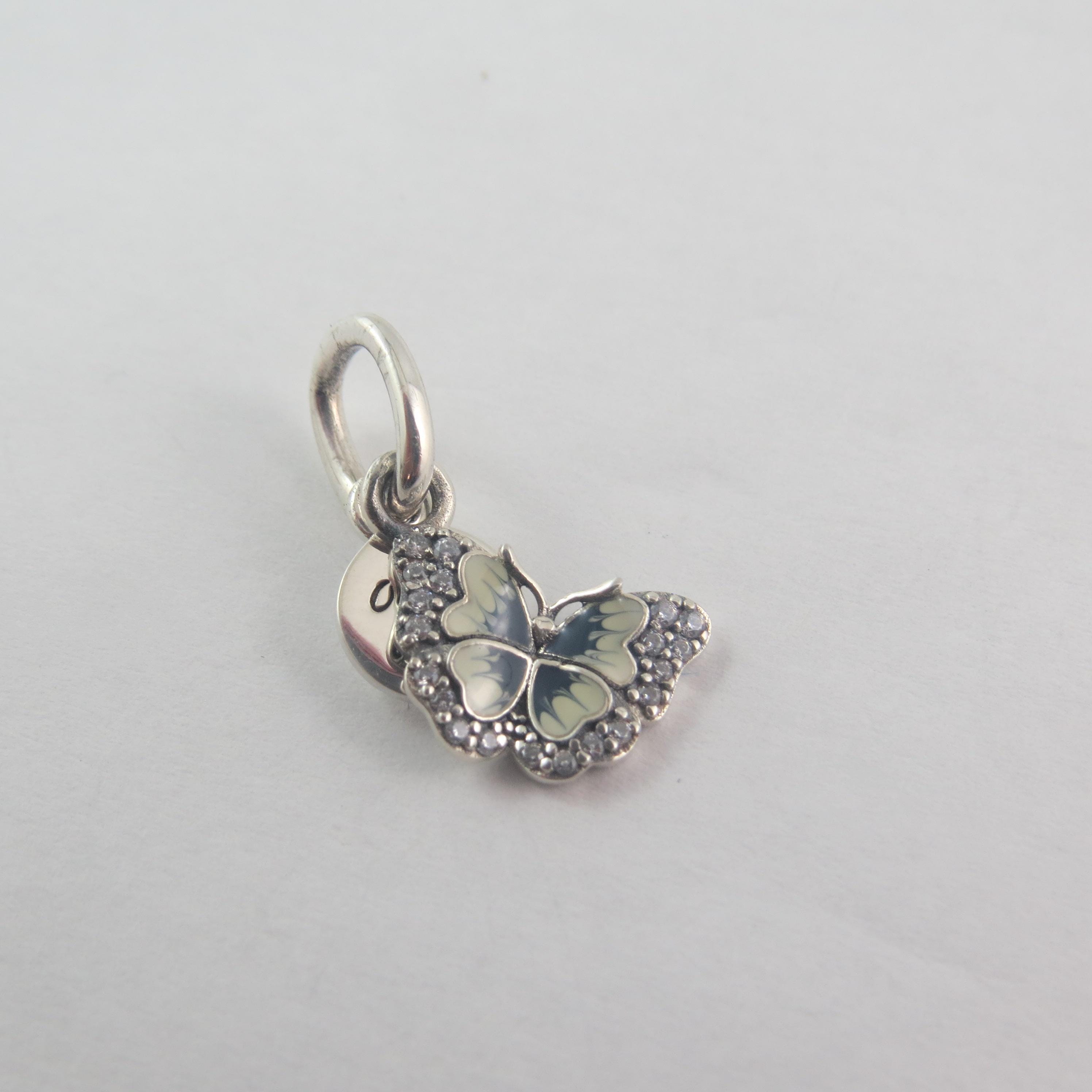Authentic Pandora Sparkling Blue Butterfly Charm – Sterling Silver Bead ...