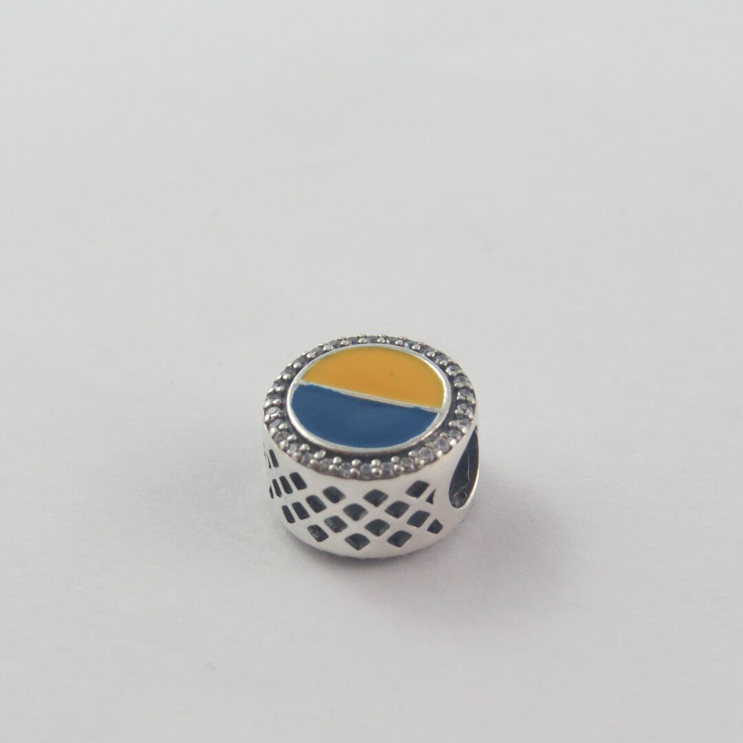Authentic Pandora Ukraine Button Heart Flag Charm – Sterling Silver Travel Bead, Fits Moments ...