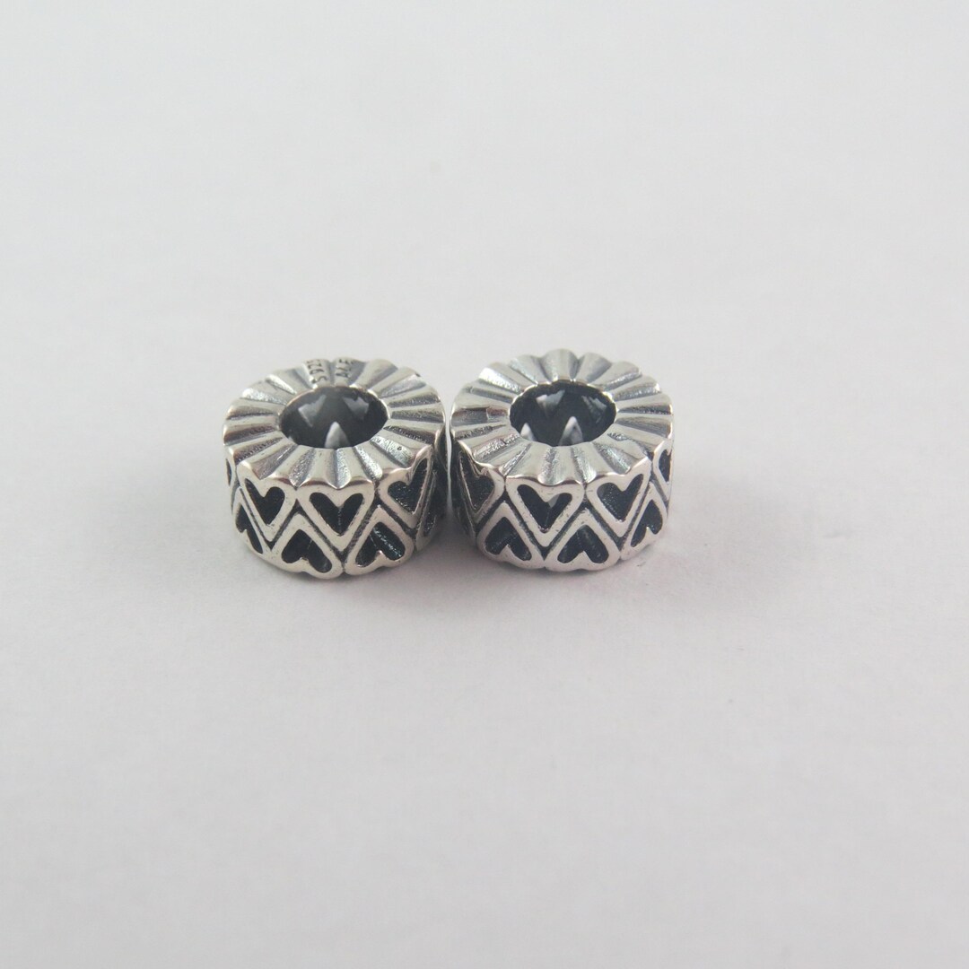 Authentic Pandora Openwork Freehand Heart Spacer Charm (set of 2 ...