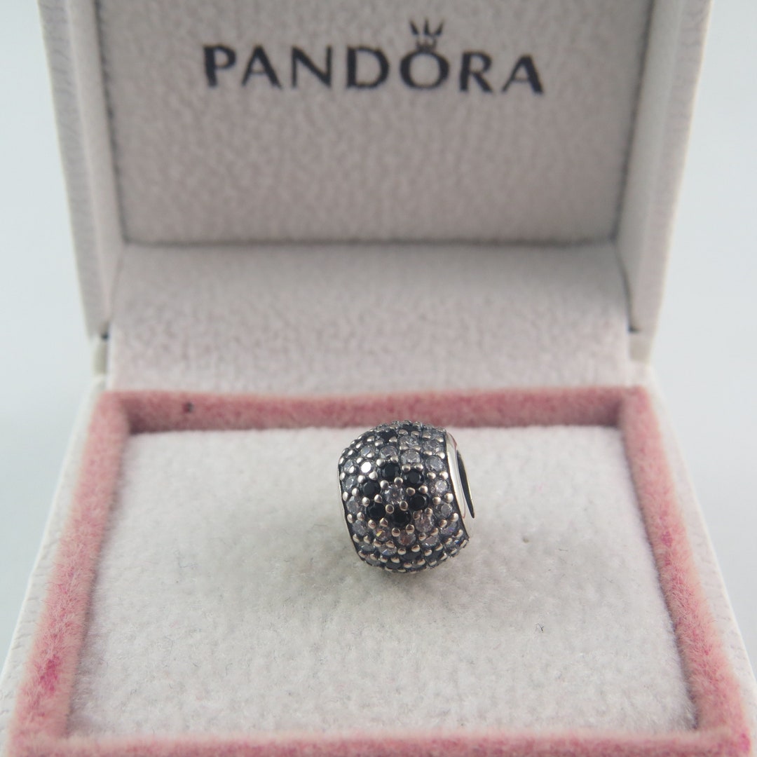 Authentic Pandora Black Pavé Cherry Blossom Charm – Sterling Silver ...