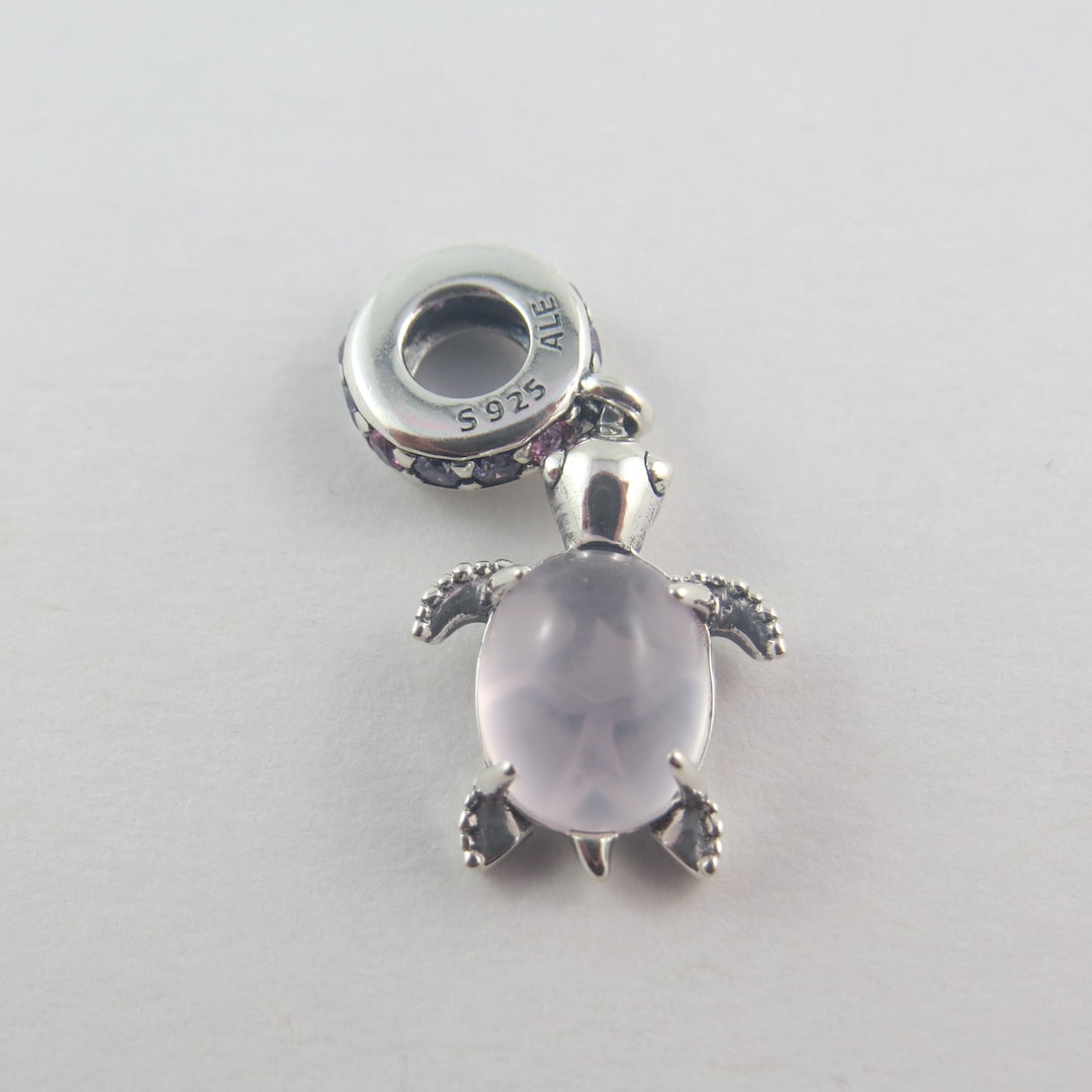 Authentic Pandora Pink Murano Glass Sea Turtle Charm – Sterling Silver ...