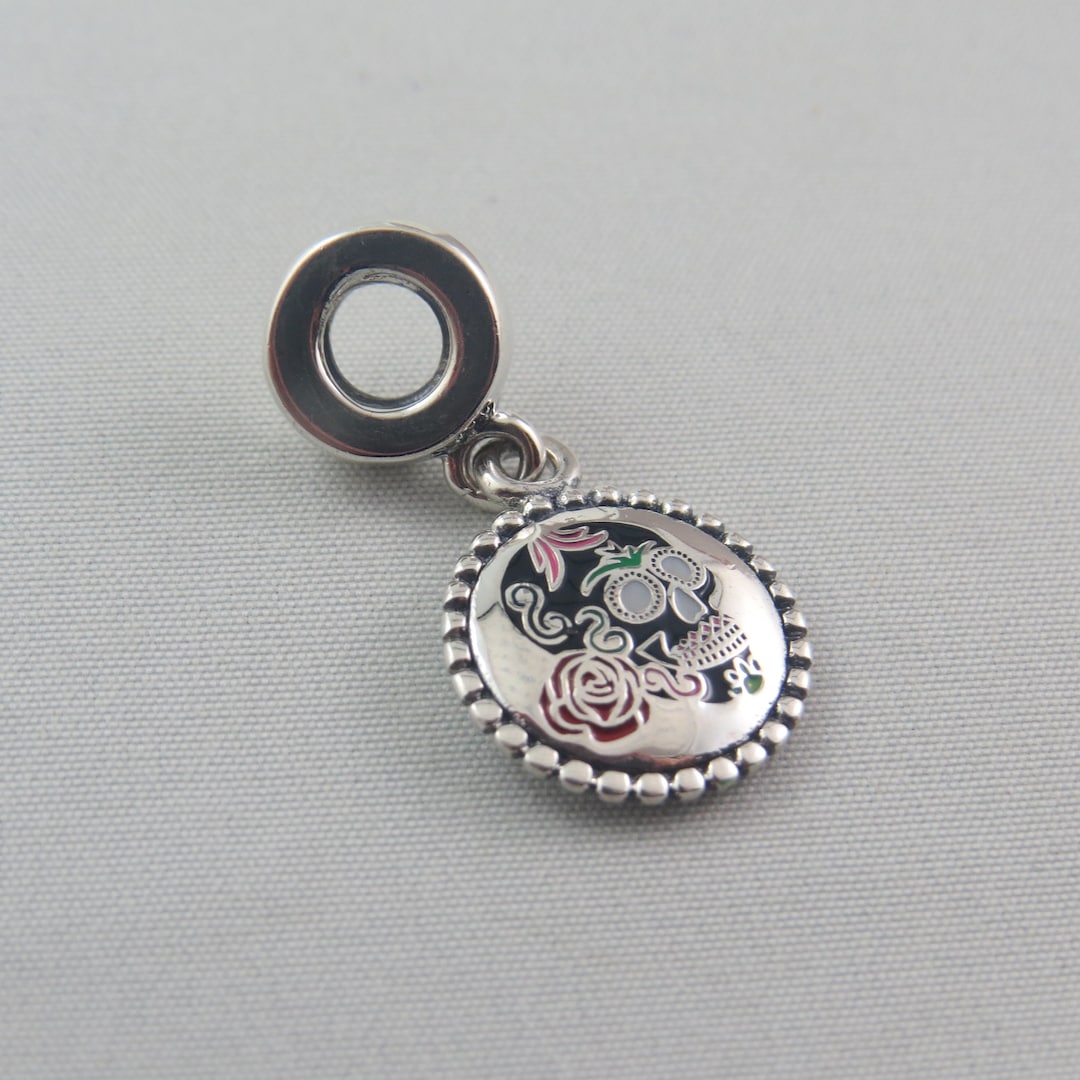 Skull Charm Day of the Dead Charm Black Skull Charm Sugar - Etsy UK