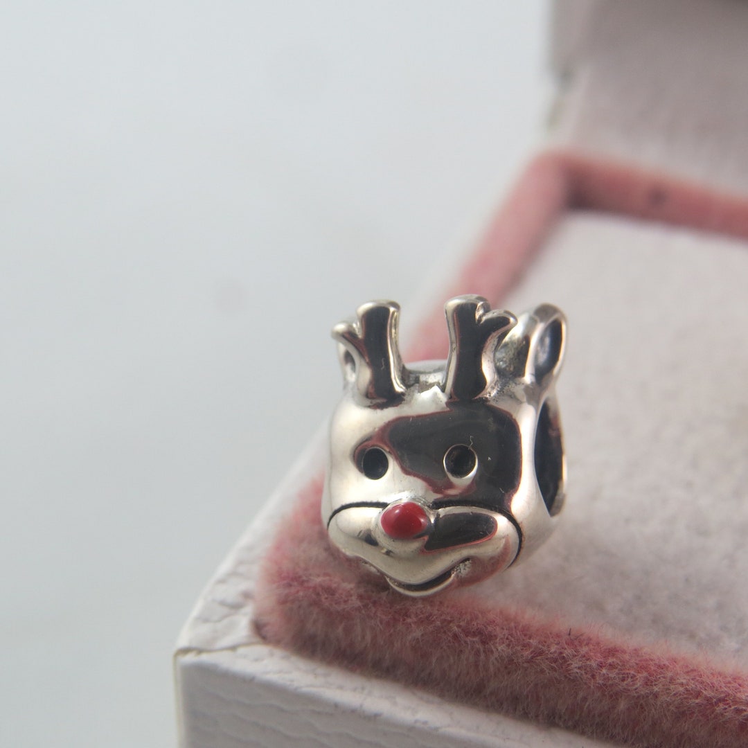 Authentic Pandora Red Nose Reindeer Charm – Sterling Silver Christmas ...