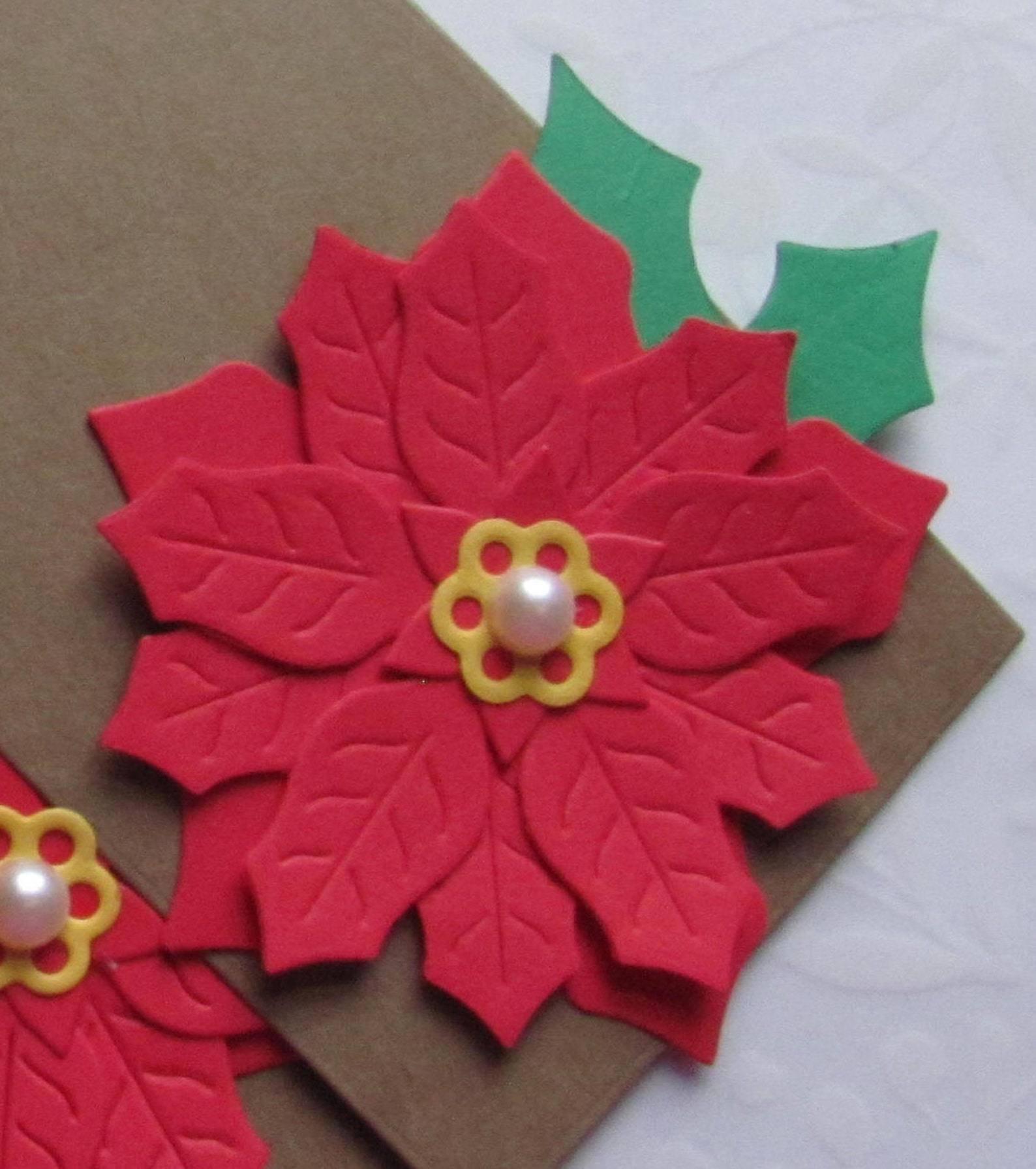 Layered Poinsettia Christmas Gift Tag Poinsettia Tag Poinsettia Favor ...